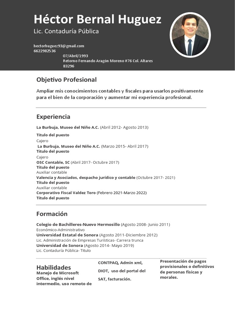 CV Héctor Bernal Huguez | PDF
