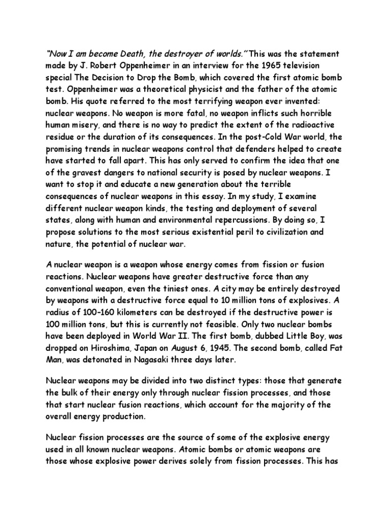 (VL) Extended Essay | PDF | Nuclear Weapons | Nuclear Fission