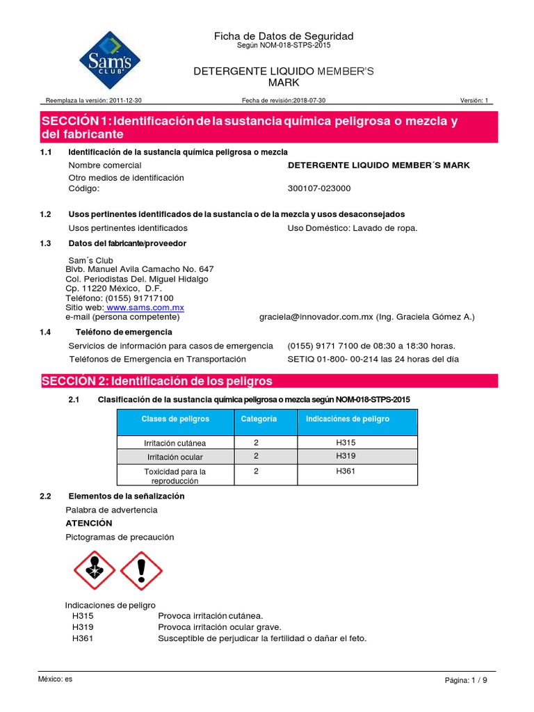 8. DETERGENTE LIQUIDO MEMBER’S | PDF | Agua | Naturaleza