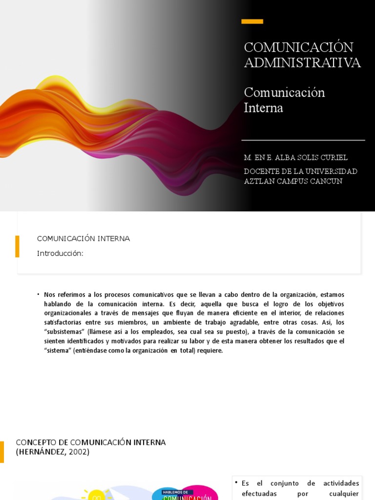 Clase 3 Unidad 2 Comunicación Interna | PDF | Comunicación | Aprendizaje