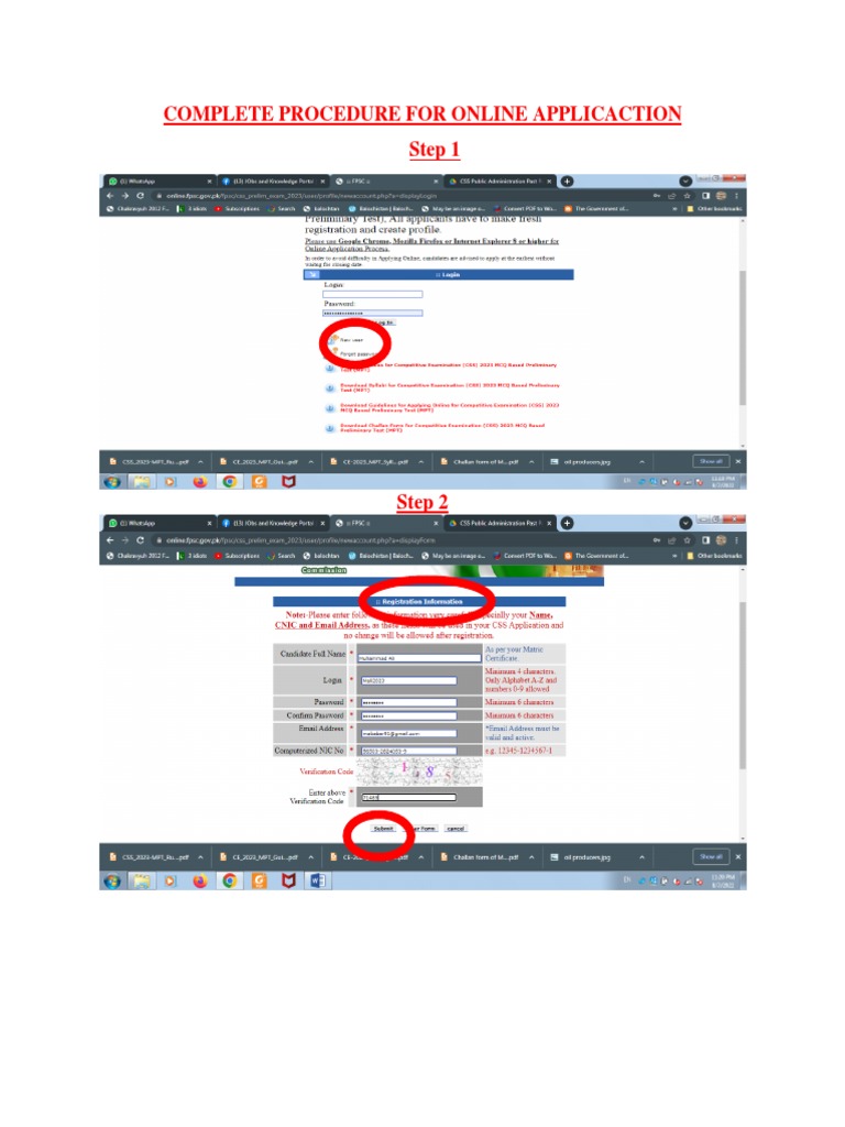 Complete Procedure For Online CSS Application | PDF