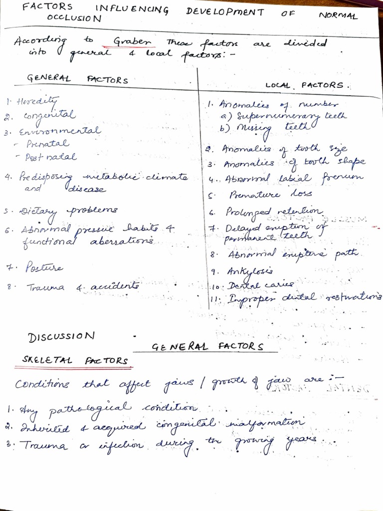 Factors Affecting Development of Normal Occlusion | PDF
