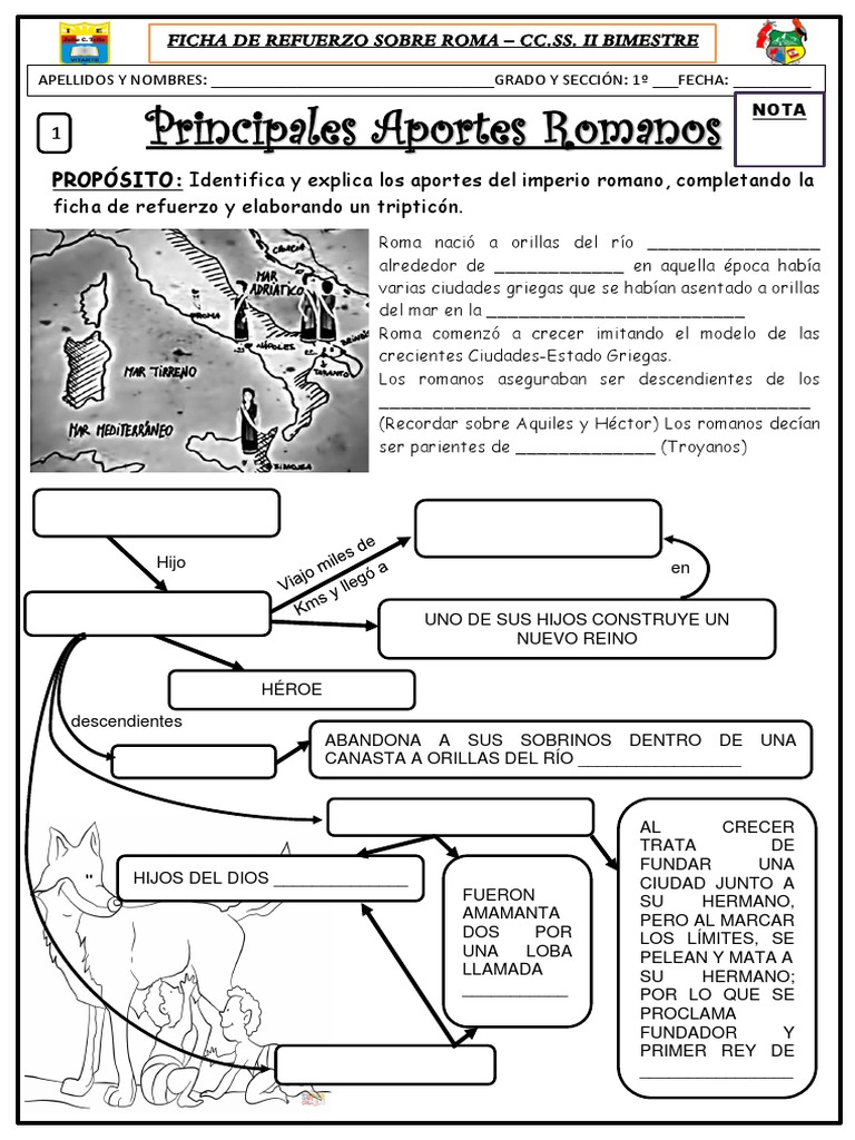 Fichas De Trabajo De Repaso De La Antigua Roma