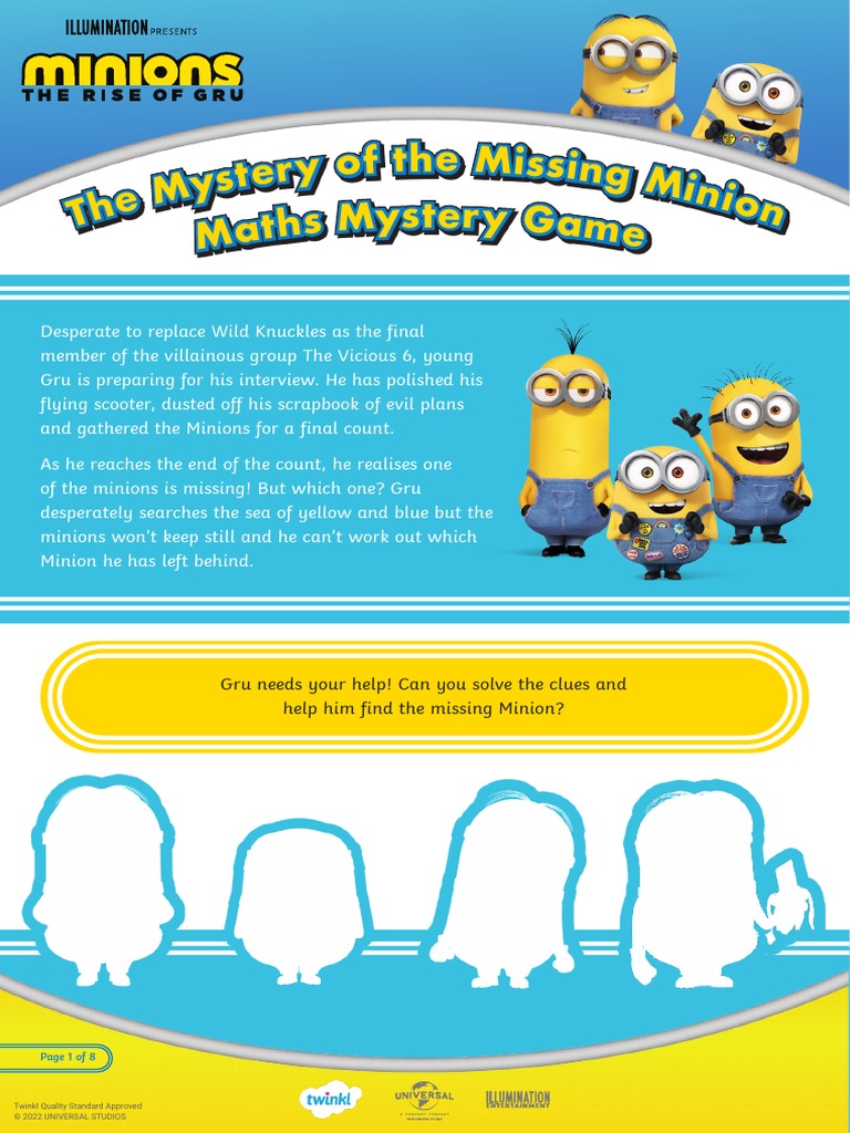 Uks2 The Mystery of Missing Minion Maths Mystery Game T M 1651749221 ...