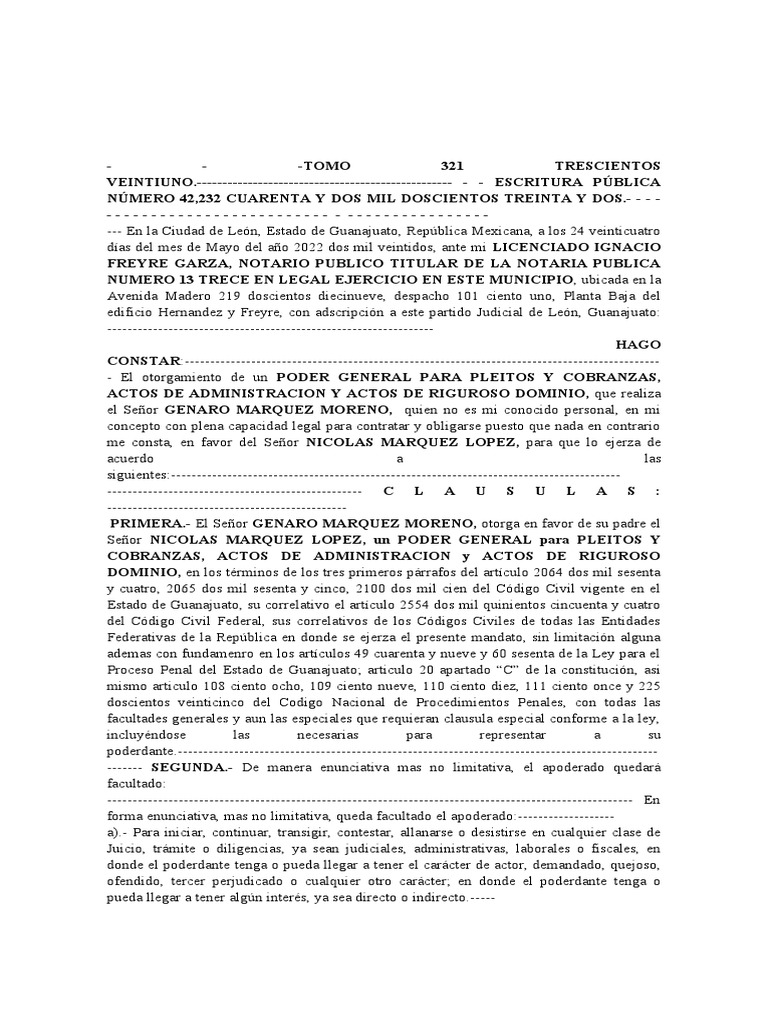 Poder General P y C y Dominio | PDF | Ley común | Derecho Civil (Common ...