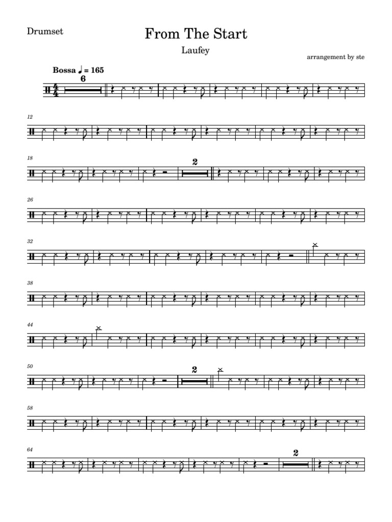 From The Start - Laufey (Full Arrangement) - Drumset | PDF