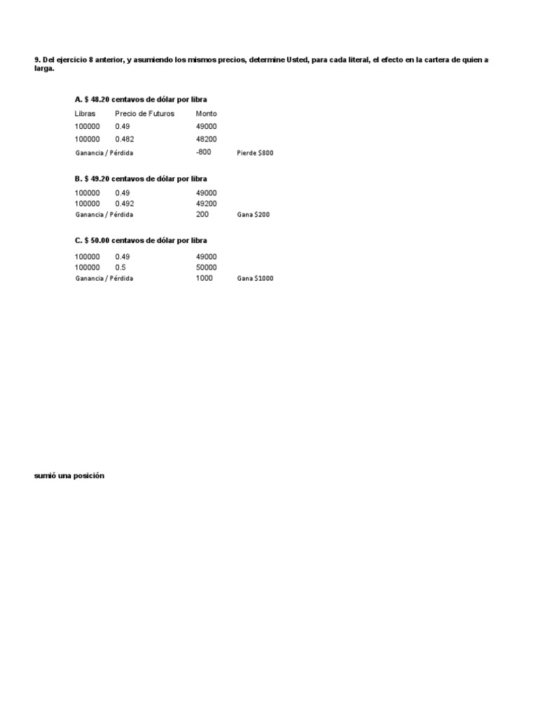 Ejercicio 9 10 y 11 | PDF | Libra esterlina | Mercado (economía)