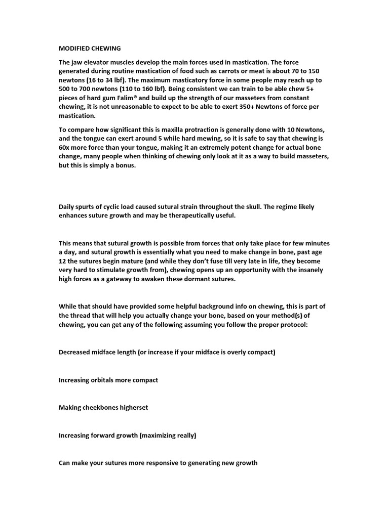 Modified Chewing Patterns | PDF