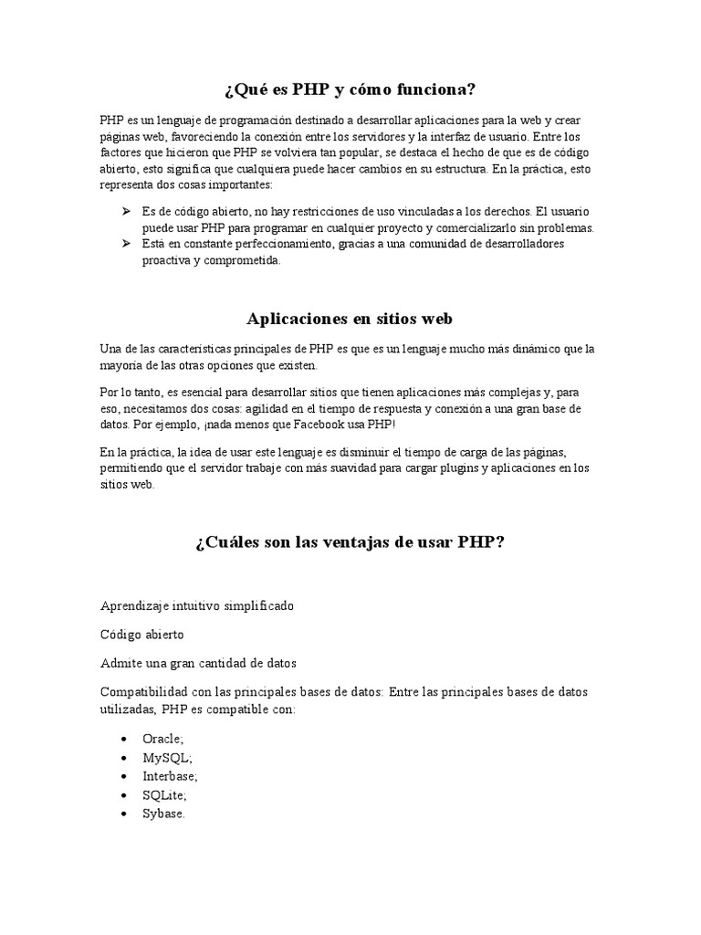 Qué es PHP y cómo funciona | PDF