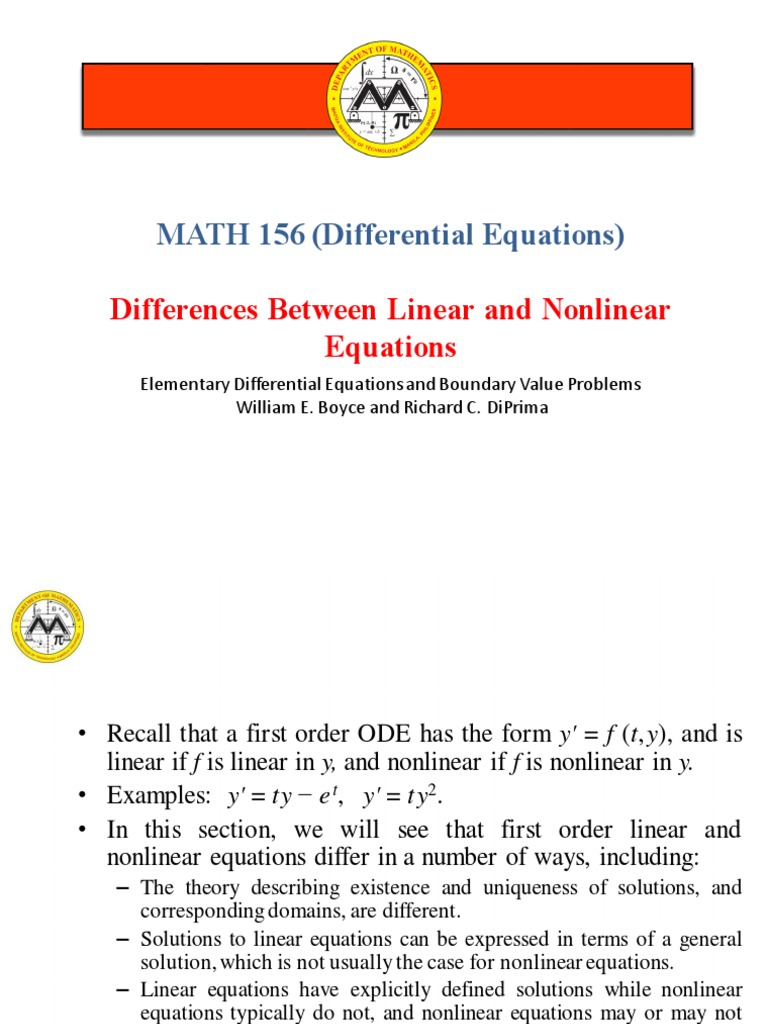 Day 5 Differences Between Linear and Non-Linear Equations | Download ...