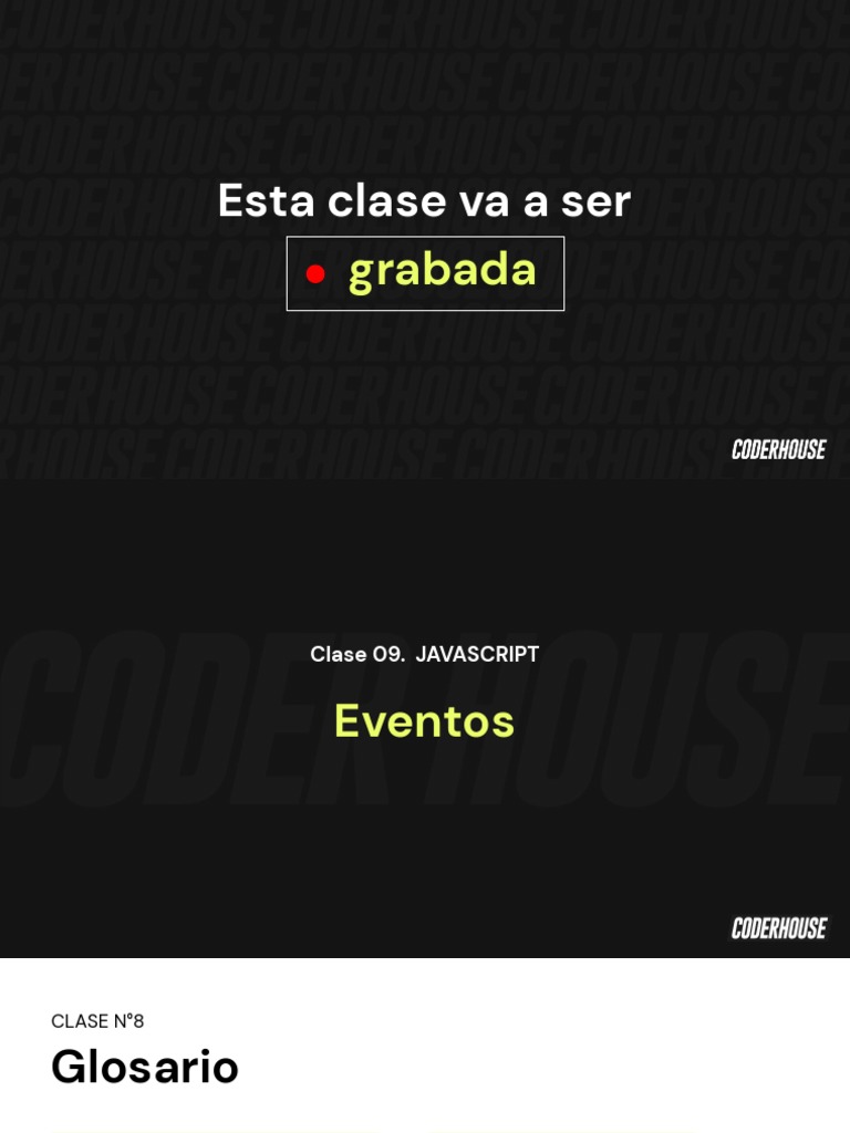 Clase 9 - Eventos | PDF | Modelo de objeto de documento | Script Java