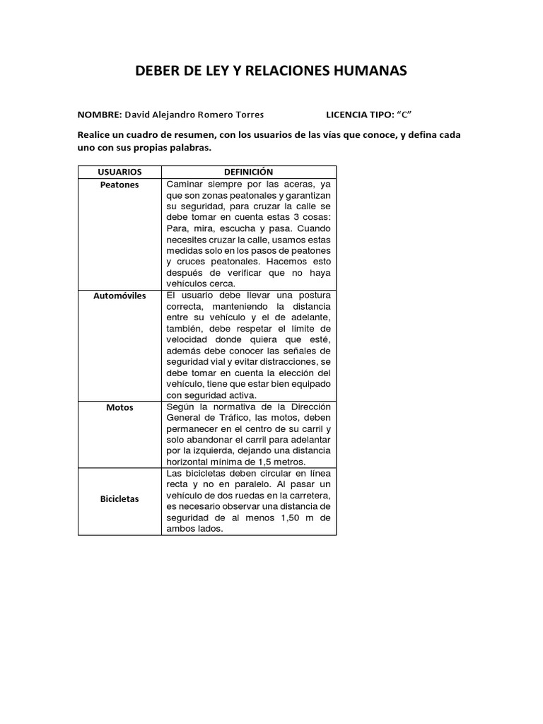 Deber de Ley y Relaciones Humanas | PDF