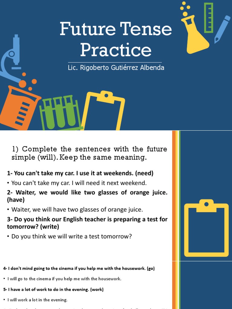 Future Tense Practice | PDF