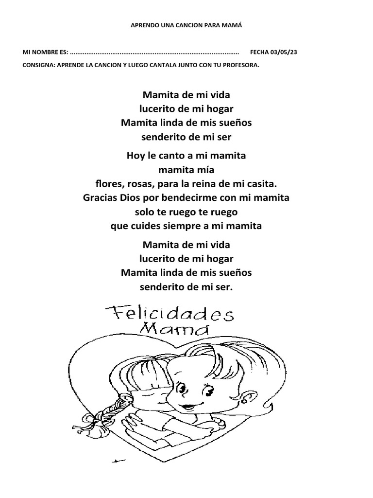 Aprendo Una Cancion Para Mamá Pdf