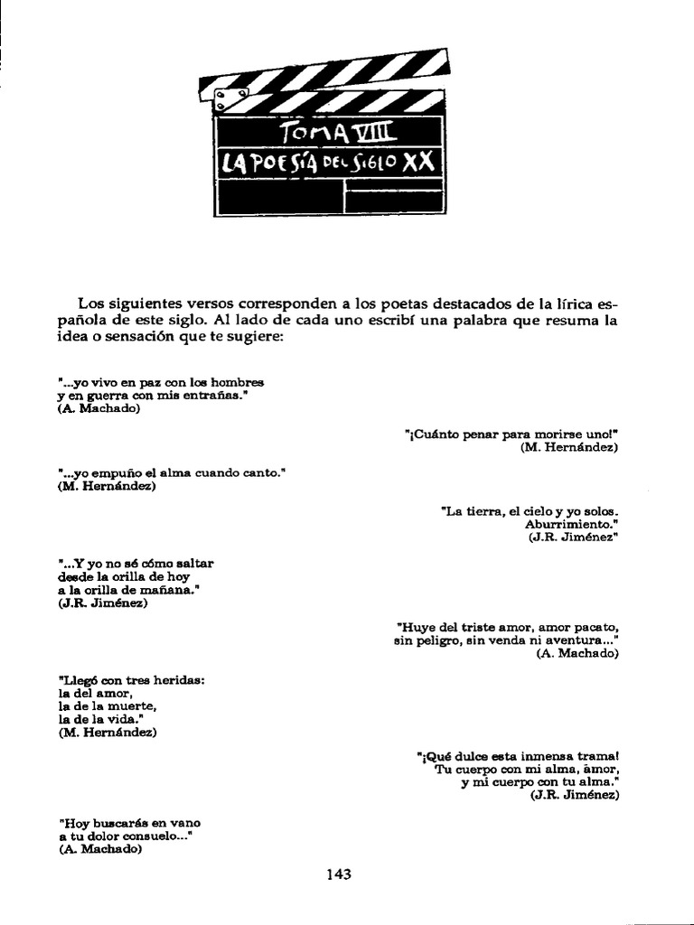 La Poesía Del Siglo XX (Machado, Jiménez y Hernández) | PDF