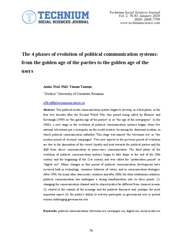 Evolution of Political Communication | PDF | Political Communication ...