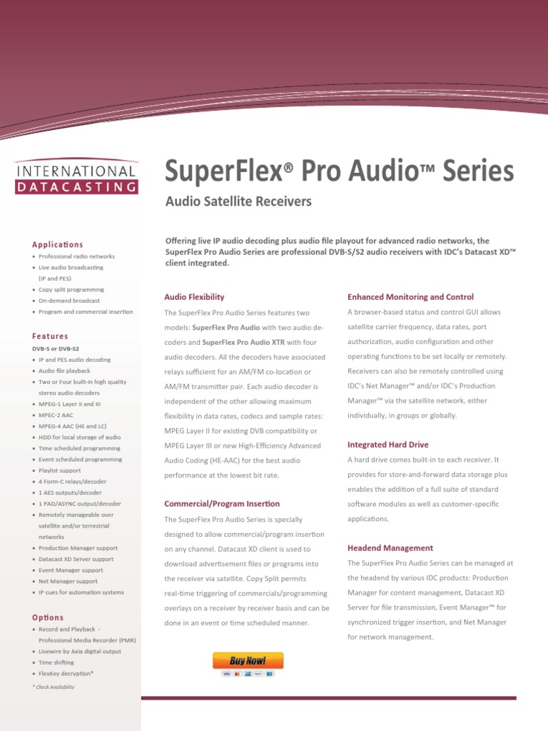 IDC Superflex Pro Audio Series Receivers | PDF | Physical Layer ...