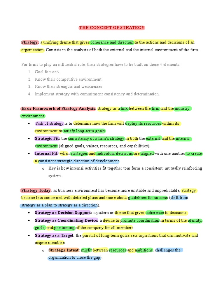 Competitive Strategy Notes | PDF | Strategic Management | Mergers And ...