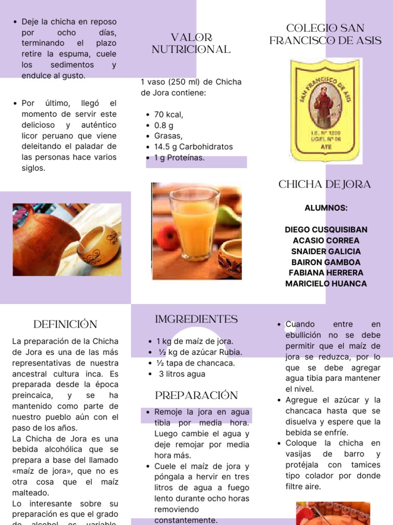 Chicha de Jora | PDF | Comida y bebida | Bebida