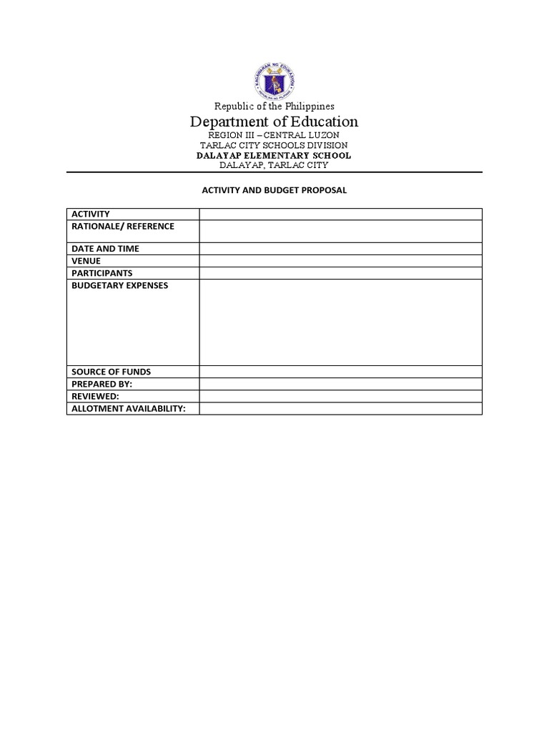 Activity Proposal Template | PDF
