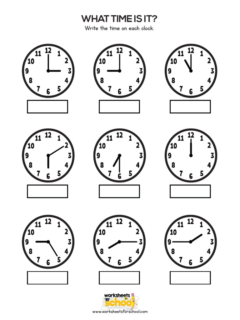 Clock Time Worksheets for Kids | PDF | Language Arts & Discipline