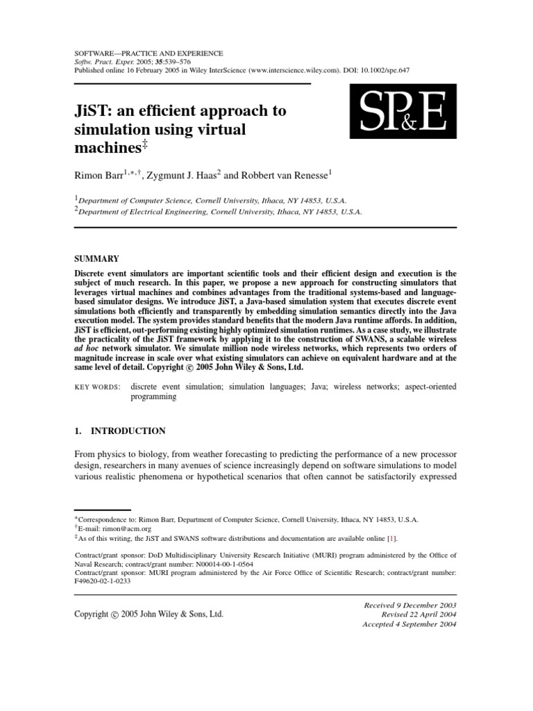 Jist: An Efficient Approach To Simulation Using Virtual Machines | PDF | Kernel (Operating ...