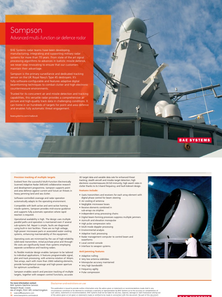 BAE Sampson Radar | PDF | Radar | Radio Spectrum