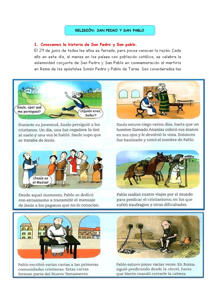 Conocemos La Historia de San Pedro y San Pablo | PDF