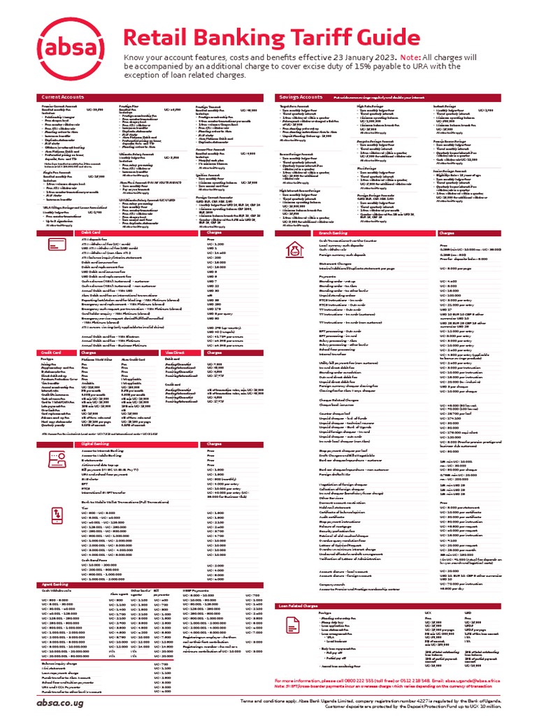 Personal Tariff Guide | Download Free PDF | Debit Card | Cheque