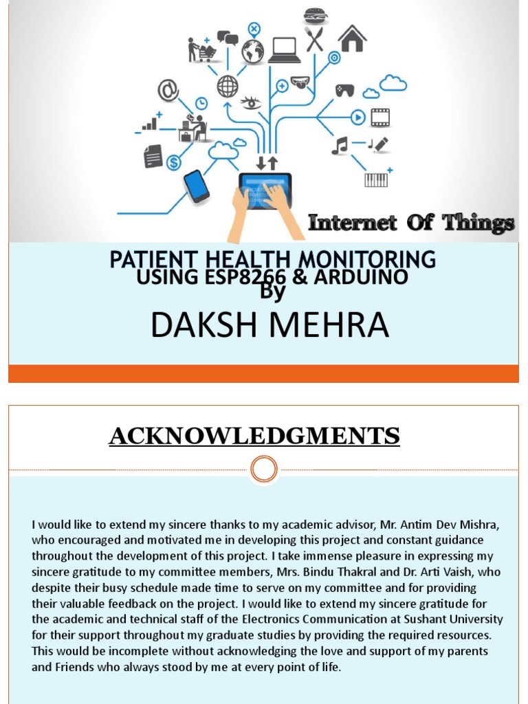 IOT BASED HEALTH MONITORING SYSTEM - Daksh | PDF | Monitoring (Medicine ...