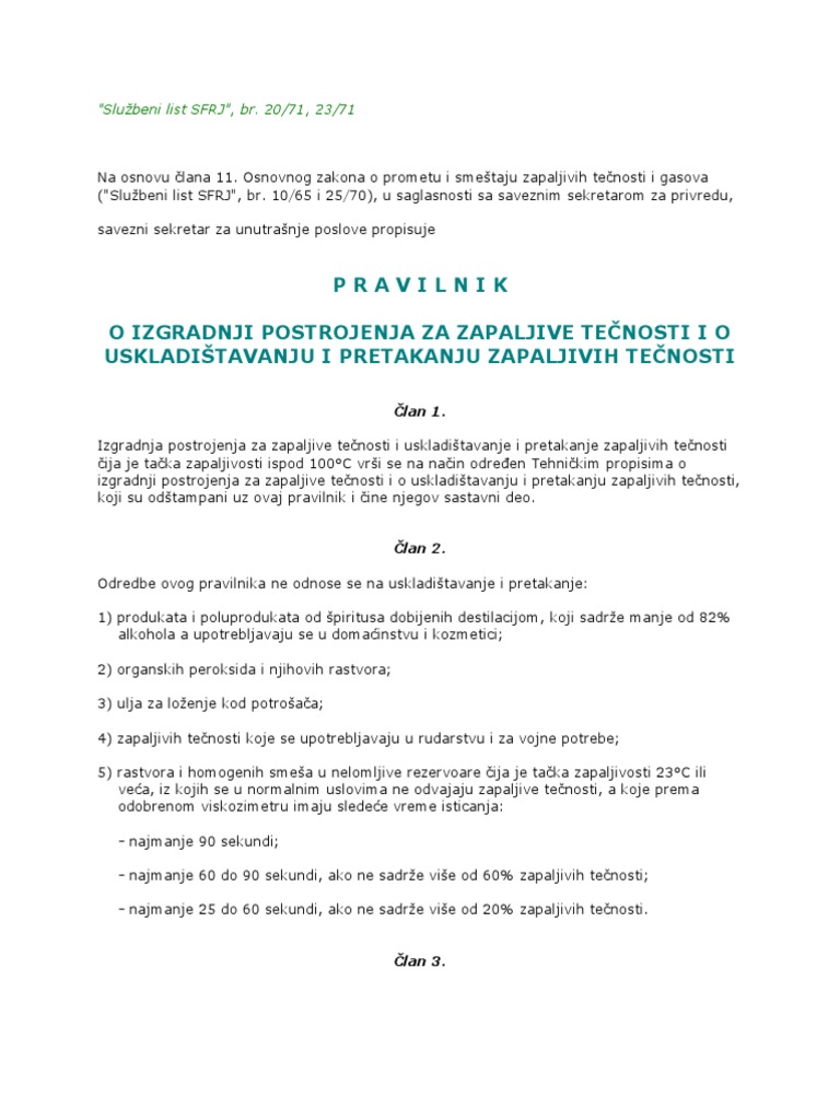 PTN Za Zapaljive Tecnosti | PDF