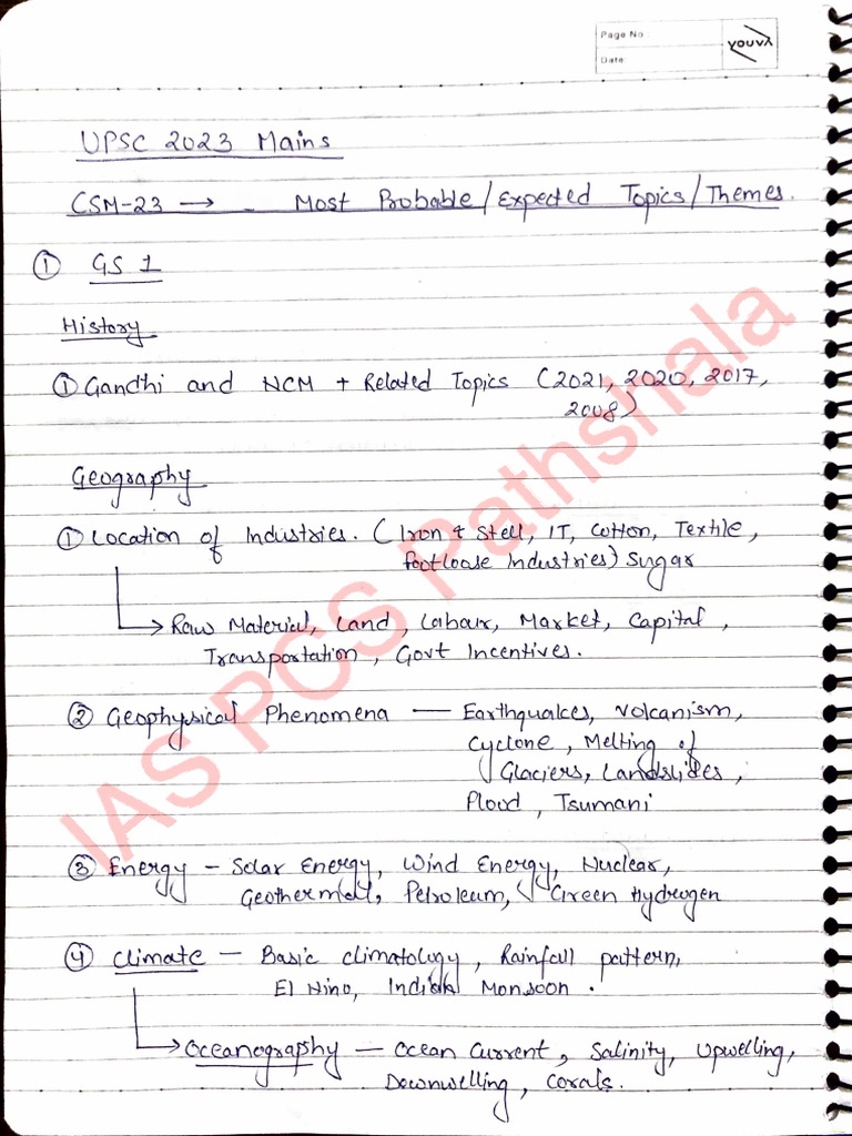 30 Most Expected Topic For Upsc Mains 2023 - Ias Pcs Pathshala | PDF