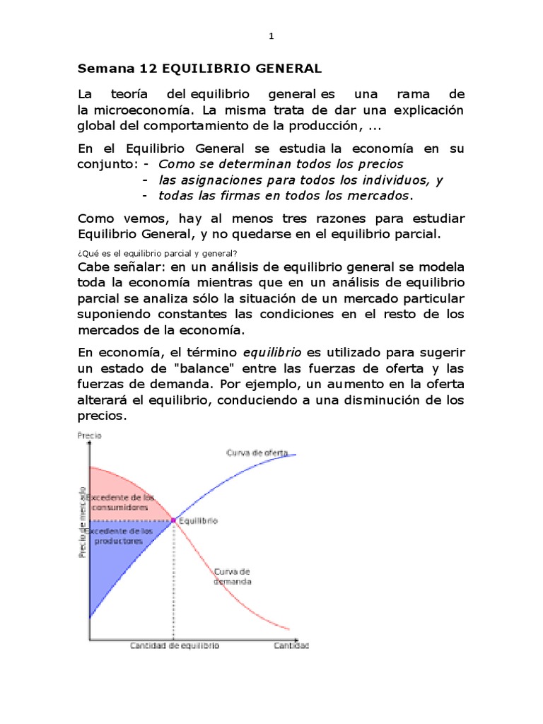 Equilibrio General | PDF | Teoría del equilibrio general | Equilibrio económico