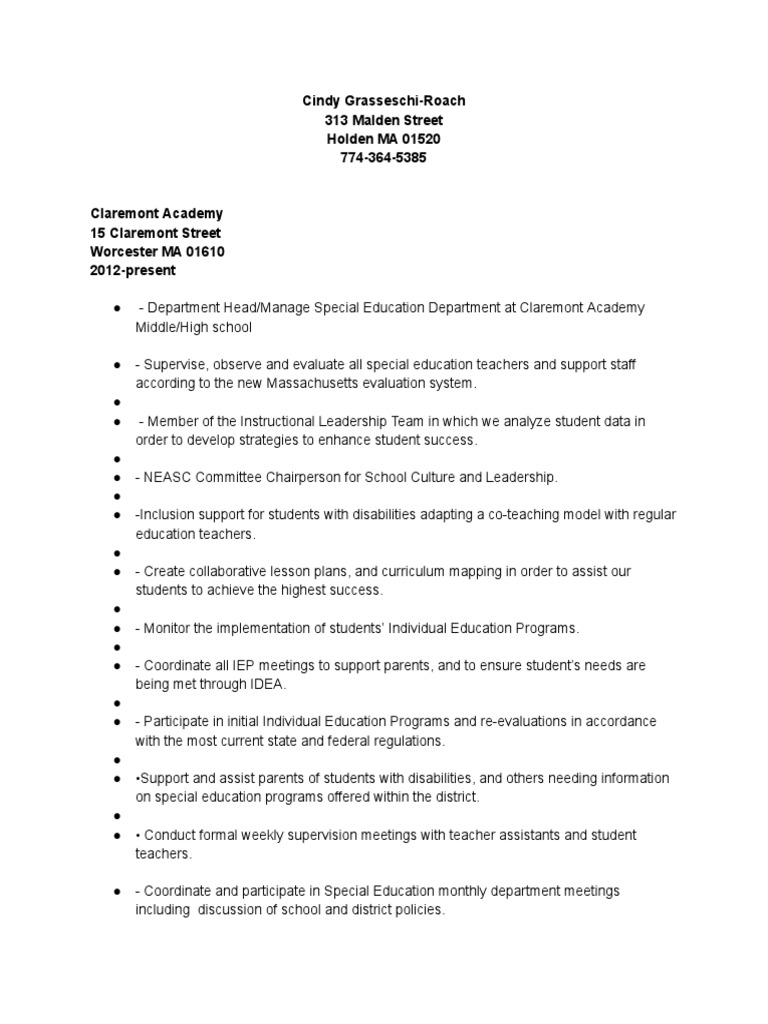 Cindy Roach Resume | PDF