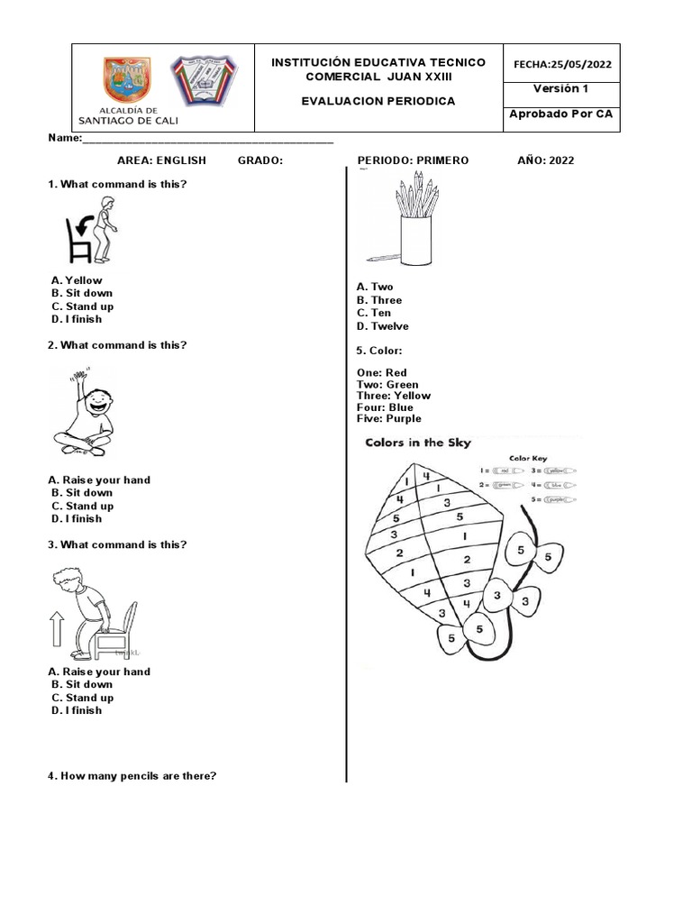 Second Grade English Quiz | PDF