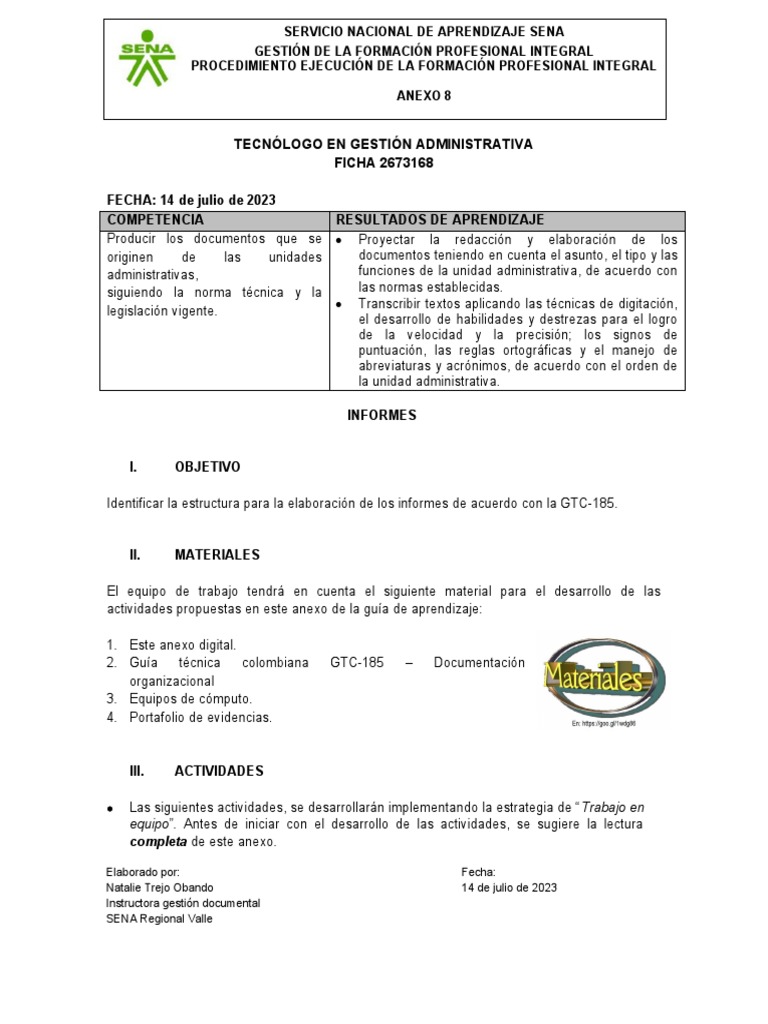 Anexo 8 - Informes | PDF