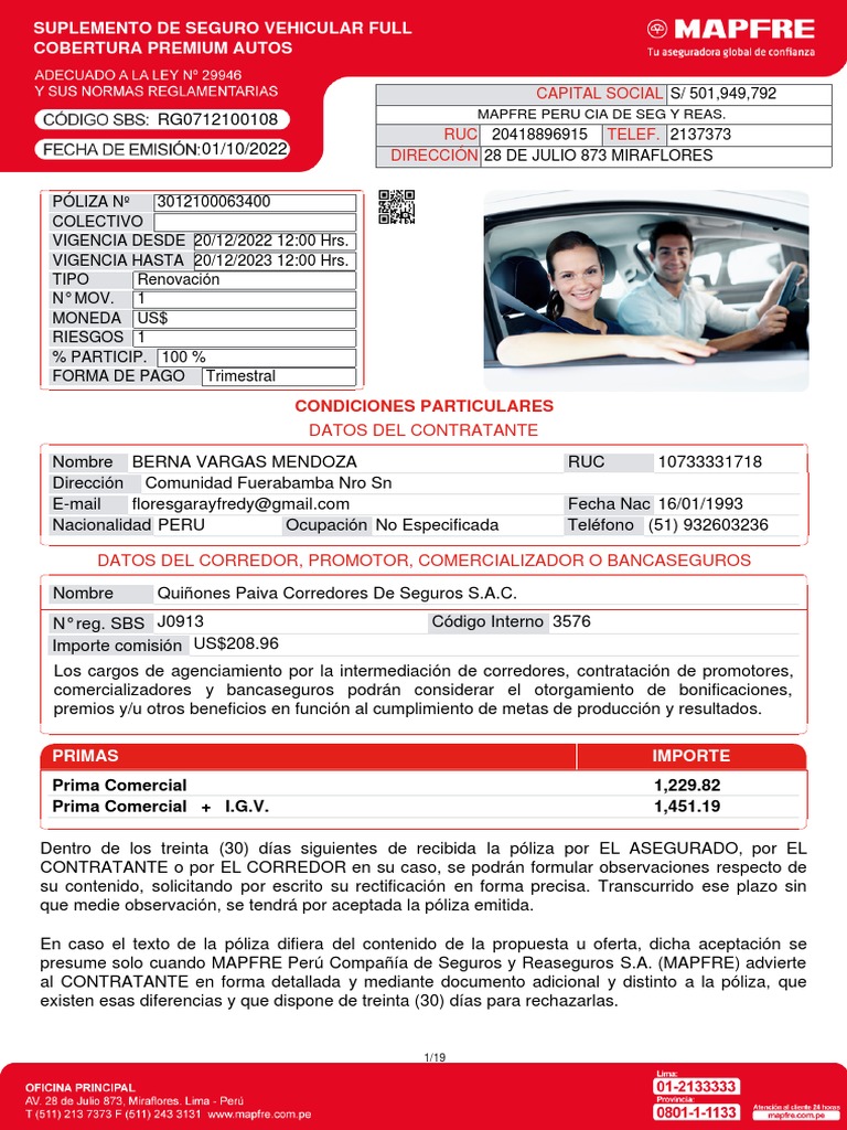 Poliza Actualizada x4l 716 | PDF | Póliza de seguros | Seguro