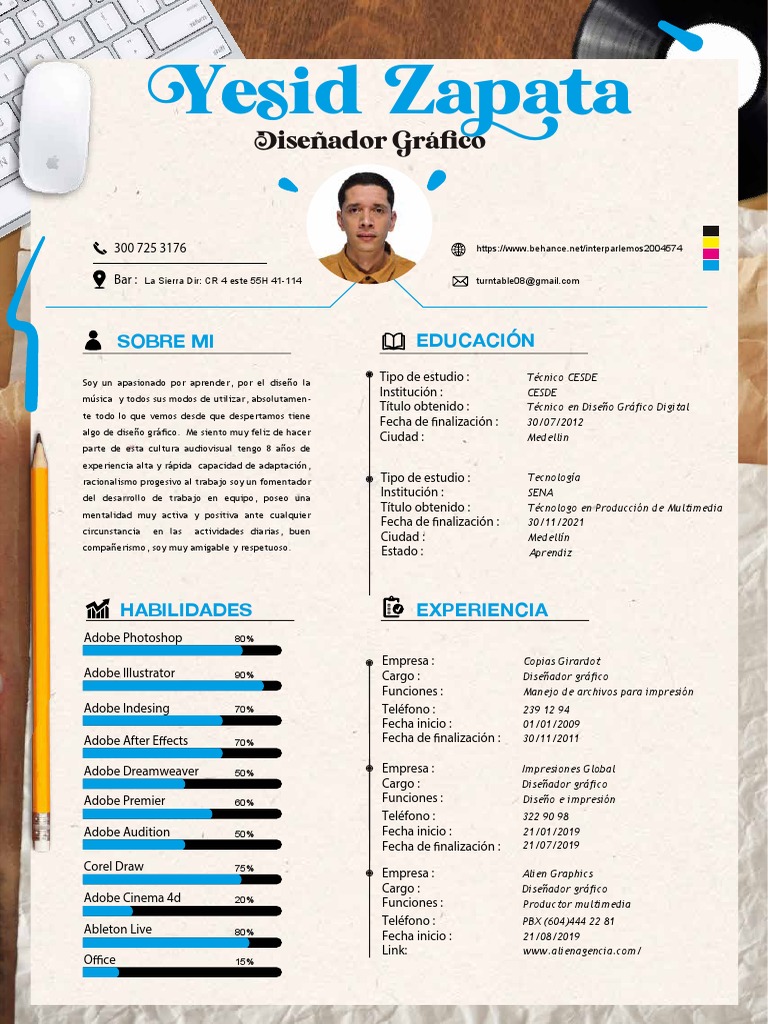 Yesid Zapata - Hoja de Vida | PDF | Diseño gráfico | Diseño de comunicacion