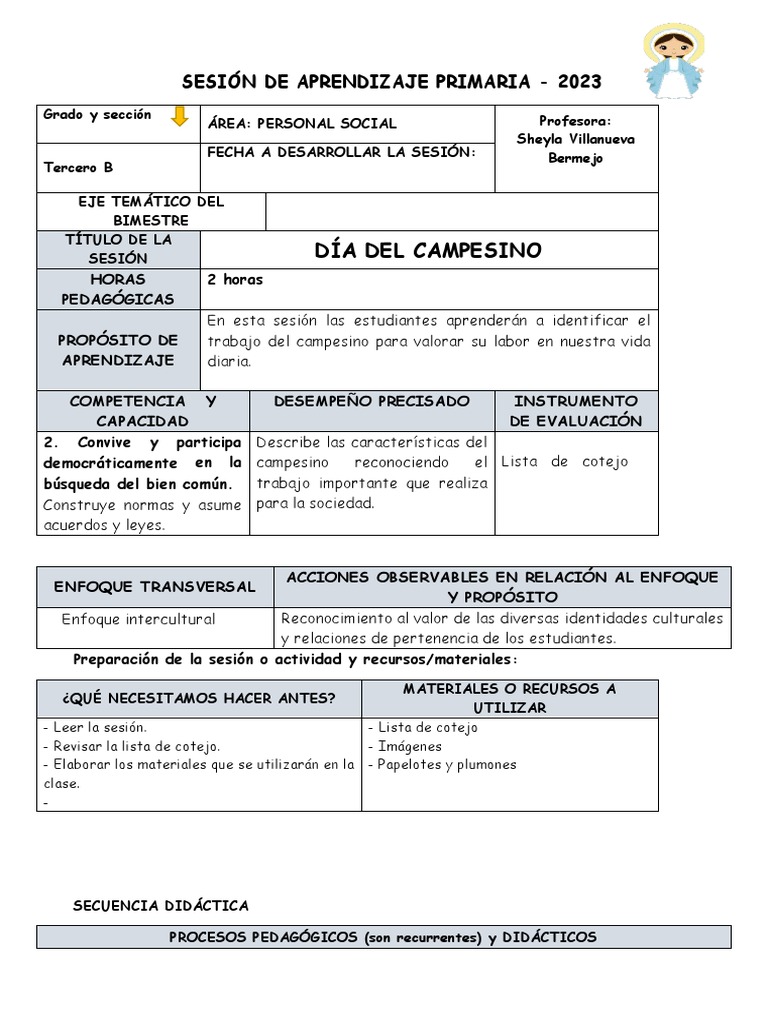 PS. SESIÓN 10 Día Del Campesino | PDF | Evaluación | Aprendizaje PS. SESIÓN 10 Día Del Campesino | PDF | Evaluación | Aprendizaje