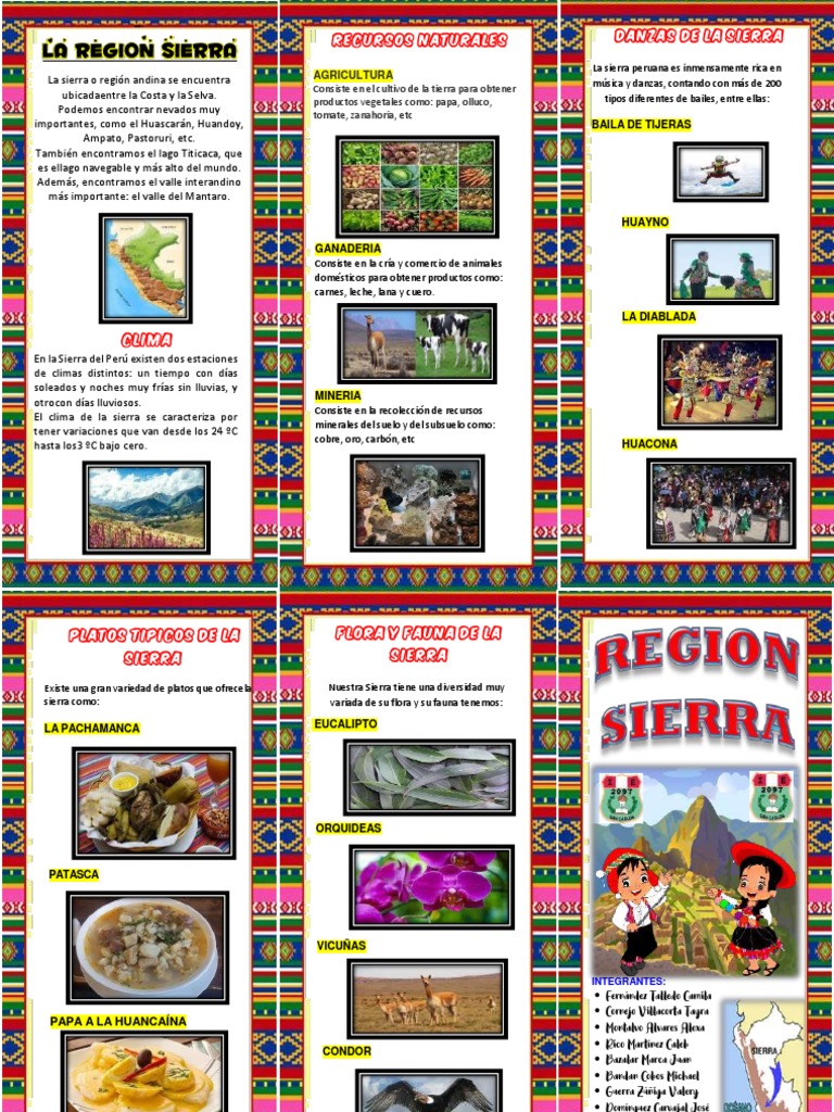 Region Sierra Triptico | PDF | Perú