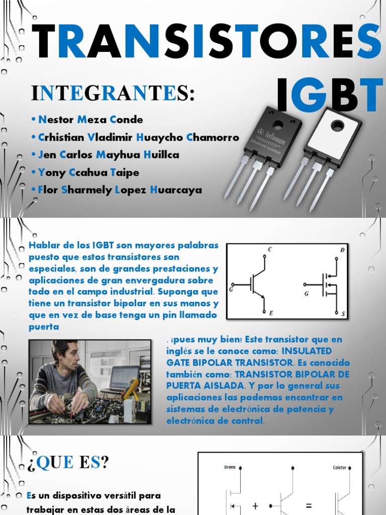 Aplicaciones y características del IGBT | PDF | Transistor | Electricidad