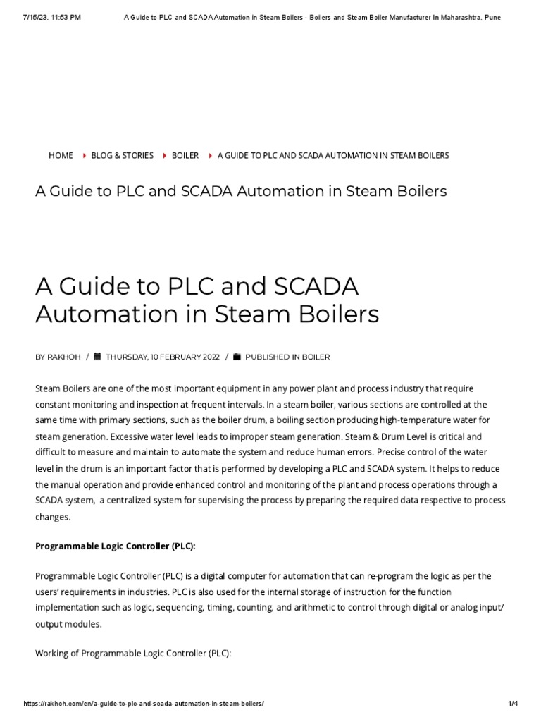 A Guide To PLC and SCADA Automation in Steam Boilers - Boilers and ...