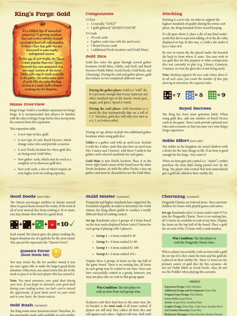 Kings Forge Gold Rules | PDF | Gold | Materials