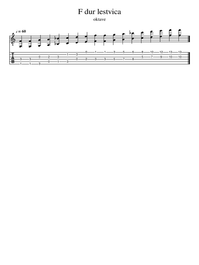 F Dur Scale Notation Guide | PDF