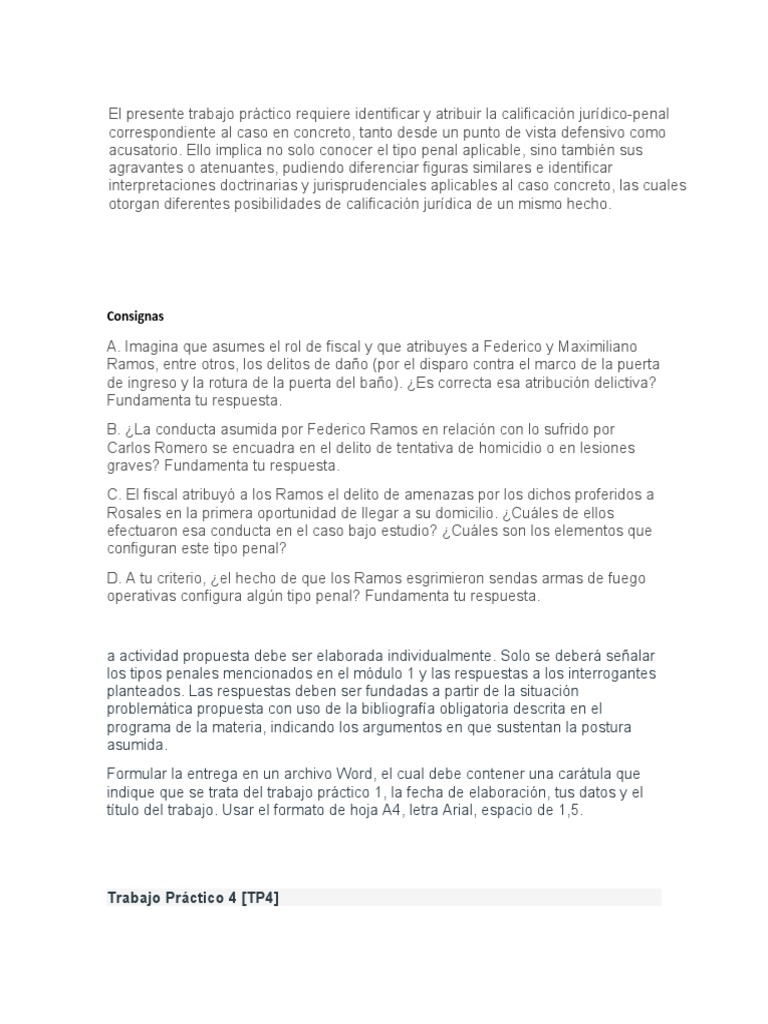 tp54 Consignas de Penal Especial | PDF | Justicia | Crimen y violencia