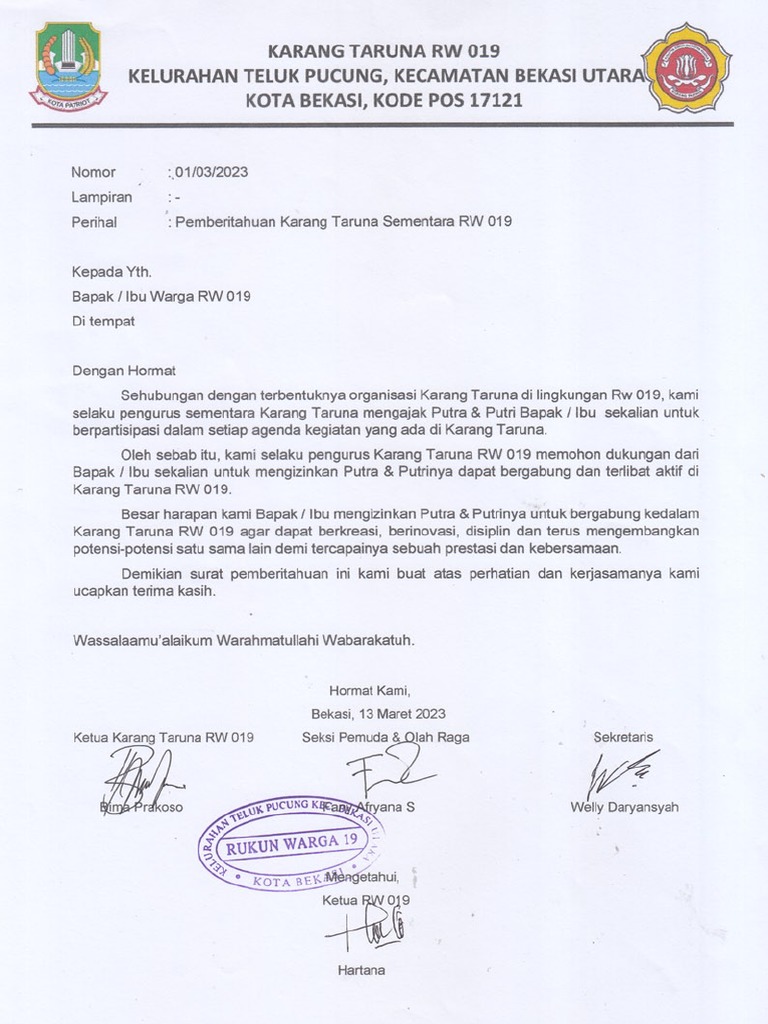 Surat Karang Taruna | PDF