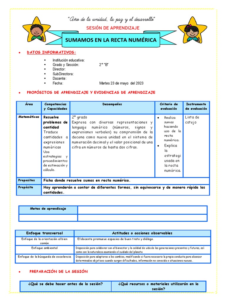 Sumas en la Recta Numérica 2° Grado | PDF | Métodos y materiales de ...