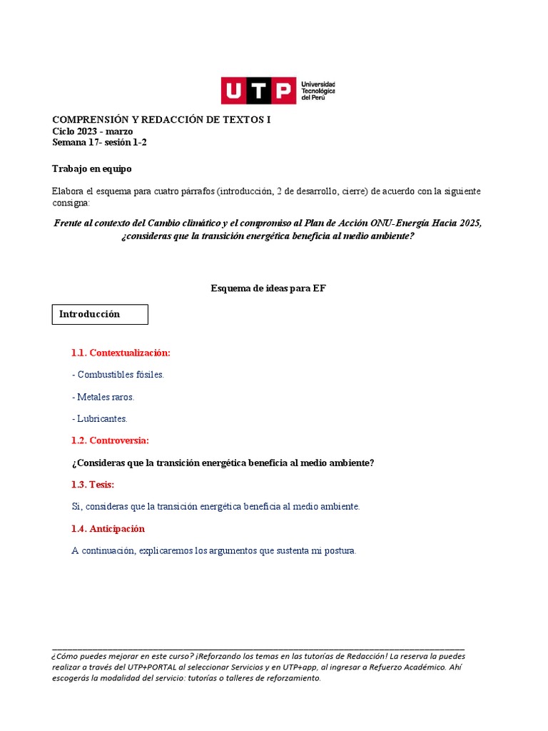 S17.s1-s2 Esquema para Examen Final 2023 Marzo | Descargar gratis PDF | Gases de efecto ...