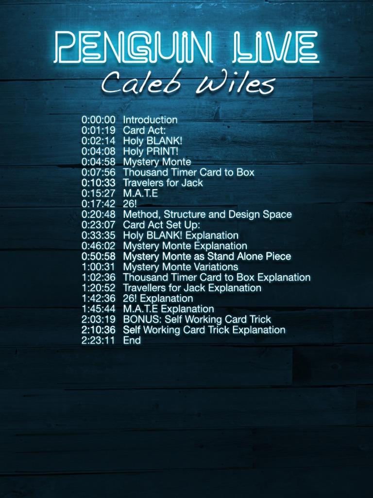 Caleb Wiles Card Tricks Guide | PDF