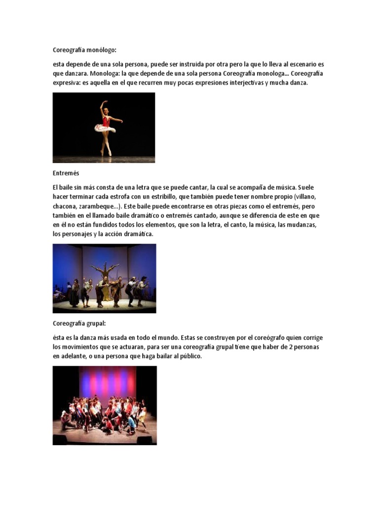 Coreografía Monólogo | PDF | Bailes | Coreografía